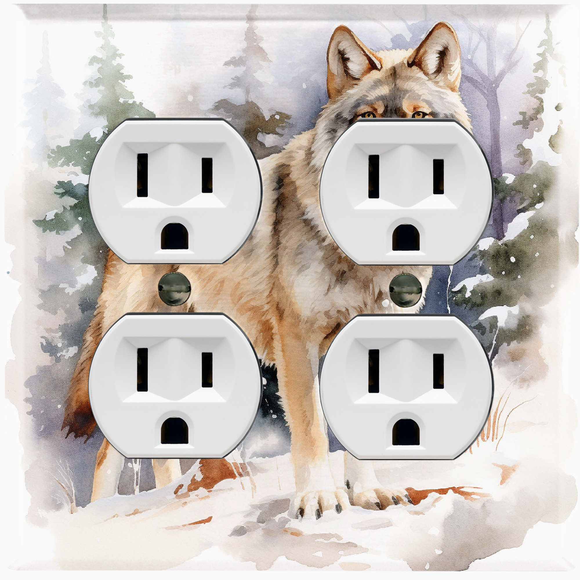 WorldAcc Nature Themed 2 - Gang Duplex Outlet Standard Wall Plate | Wayfair