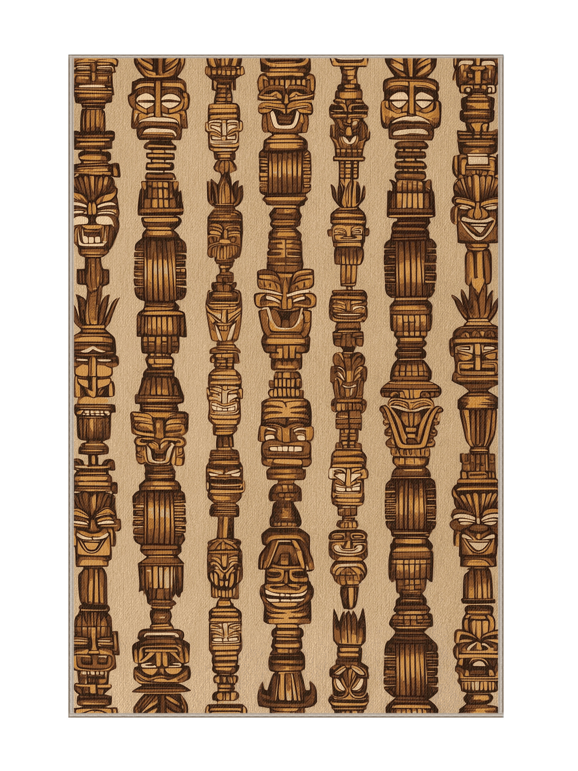 Dakota Fields Washable Tiki Statues Hawaiian Area Rug | Wayfair