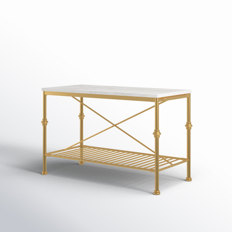 Lark Manor™ Allisun 57.88" Width Marble Top Kitchen Island & Reviews ...