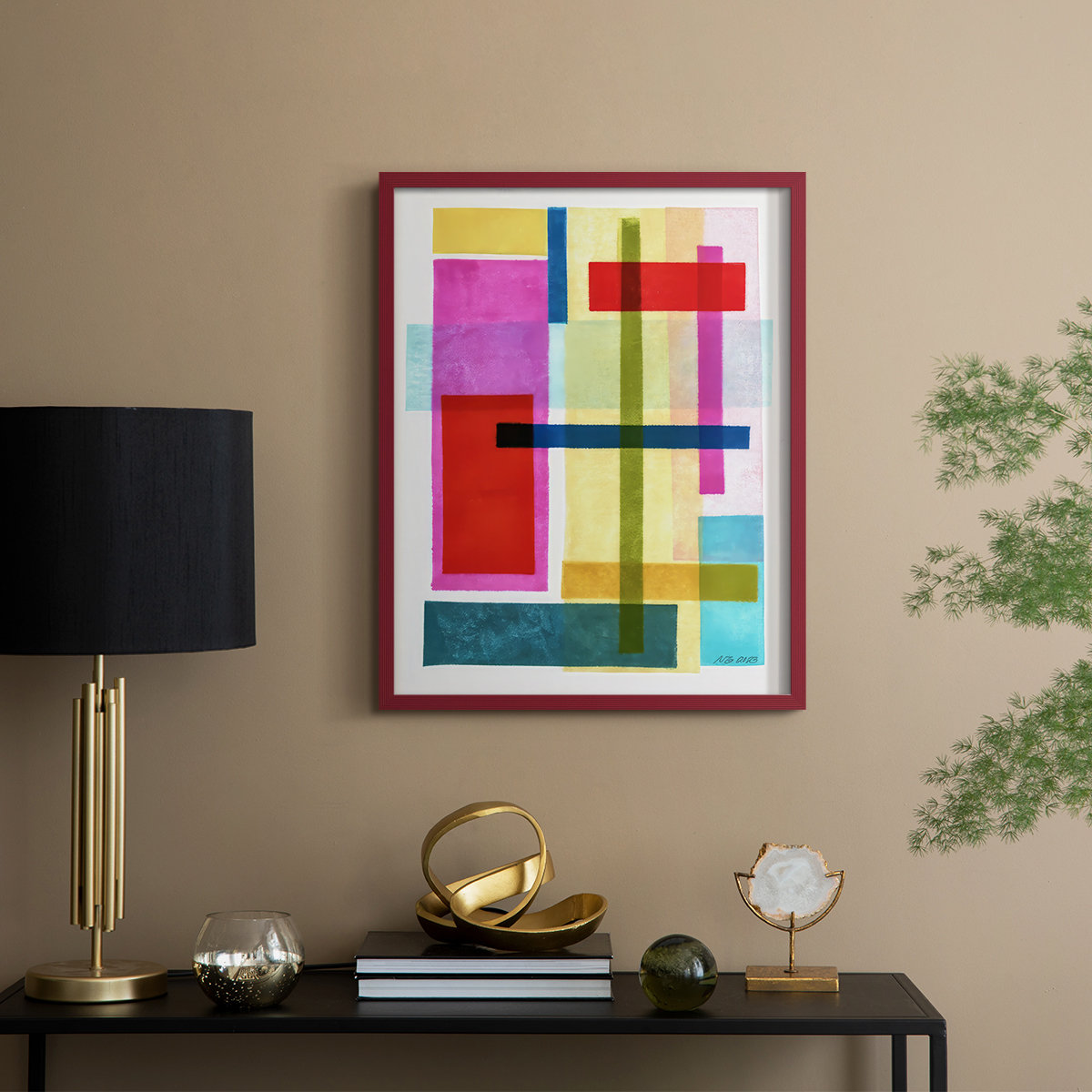 Brayden Studio® Spectrum II Framed Print - Solid Wood | Wayfair