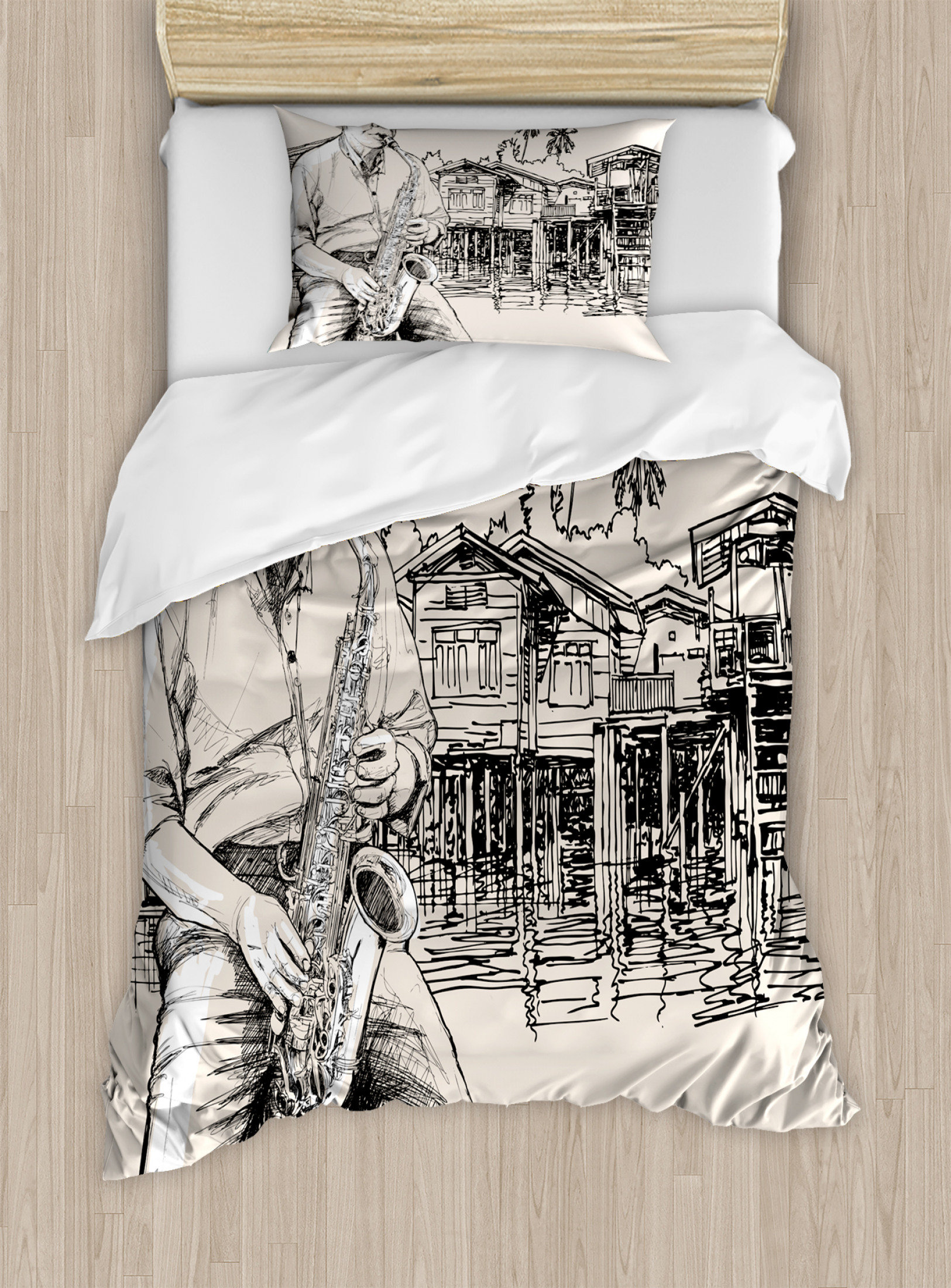 Ambesonne Jazz Music Duvet Cover Set | Wayfair