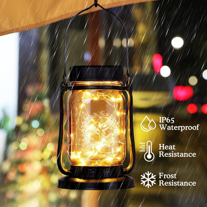 LETMY 10'' Solar Powered Integrated LED Outdoor Lantern - Wayfair Canada
