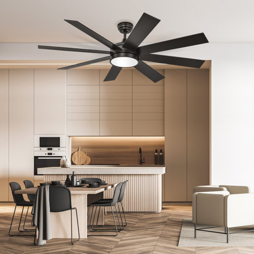 Angled Extremely Large Room Ceiling Fans With Lights You'll Love | Wayfair