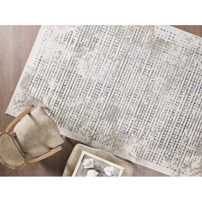 Bungalow Rose Boho Wilton Machine Woven Striped Vintage Area Rug For ...