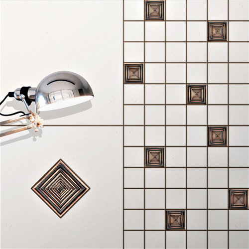 Nichetiles Focus 2'' x 2'' Metal Decorative Tile Insert | Wayfair