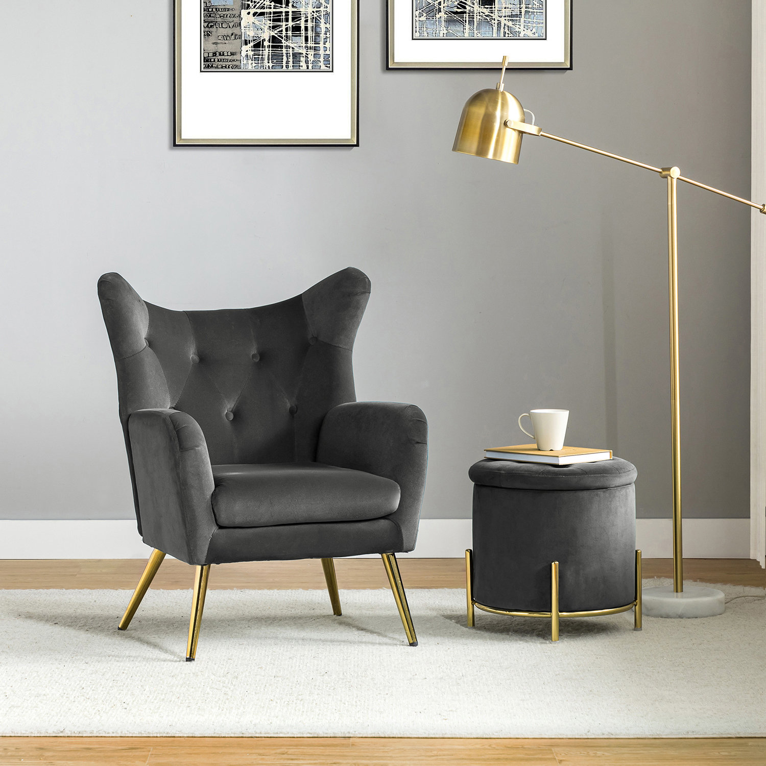 Willa Arlo™ Interiors Conrado 29.25" Wide Tufted Wingback Chair with ...