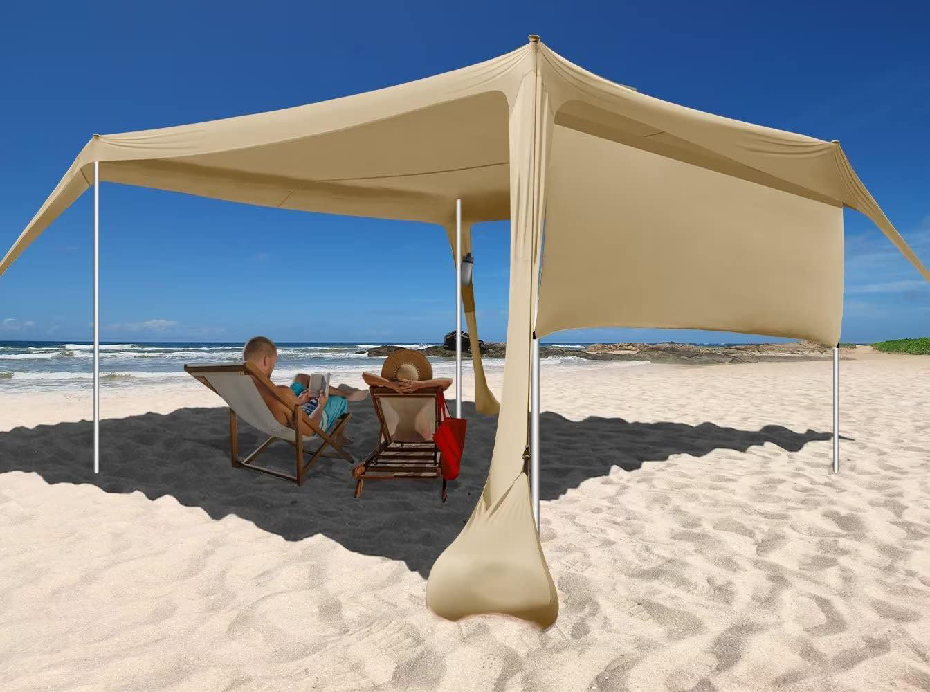 inisep Beach Tent Sunshade with Side Wall Shade Windproof Design 10x10 ...