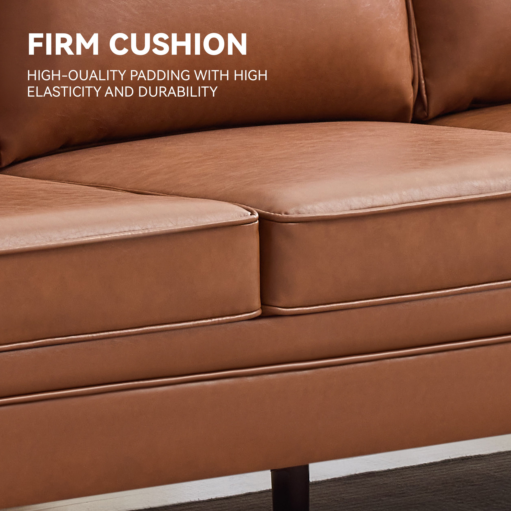 Ebern Designs Azriah 80.31'' Faux Leather Square Arm Sofa & Reviews ...