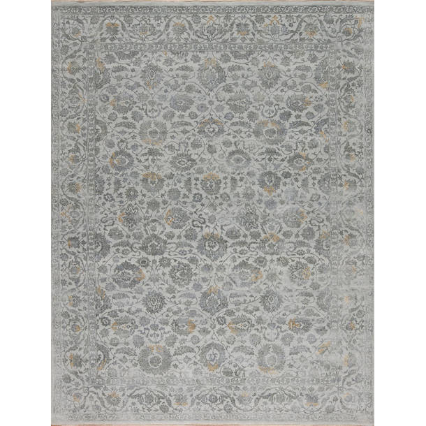 Samad Rugs Paradise Floral Hand Knotted Wool/Silk Area Rug in Copper ...