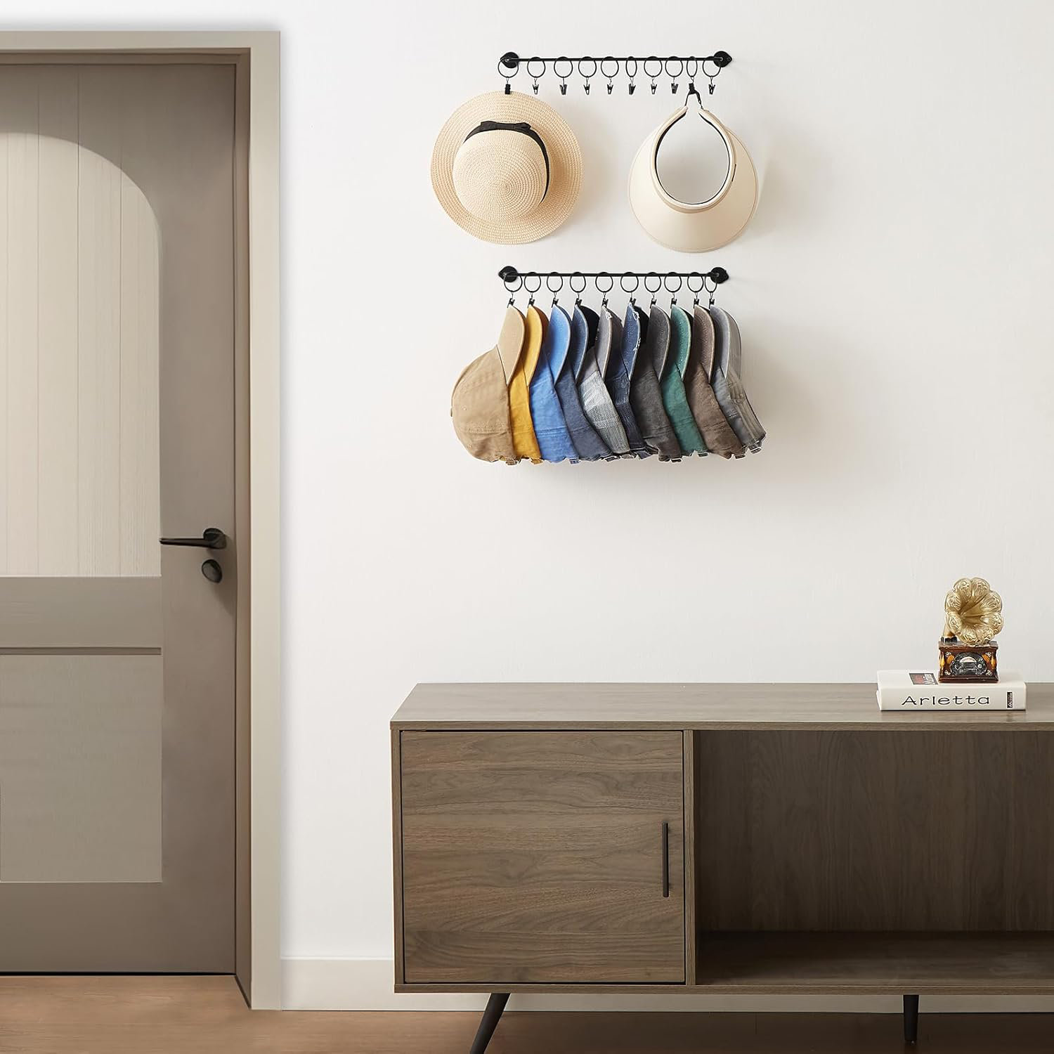 Rebrilliant Hat Rack For Baseball Cap Hat Storage With 20 Hooks ...