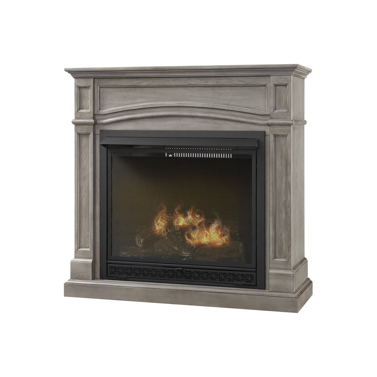 Comfort Glow Dual Fuel Ventless Gas Fireplace with Remote and Mantle ...