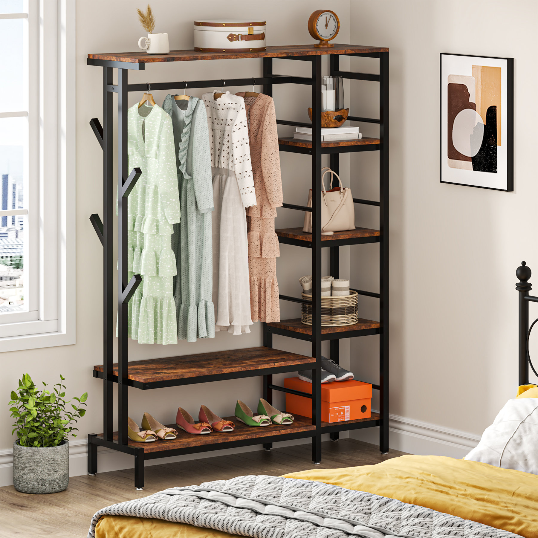 17 Stories Ditlow 47.24'' Clothes Rack & Reviews | Wayfair