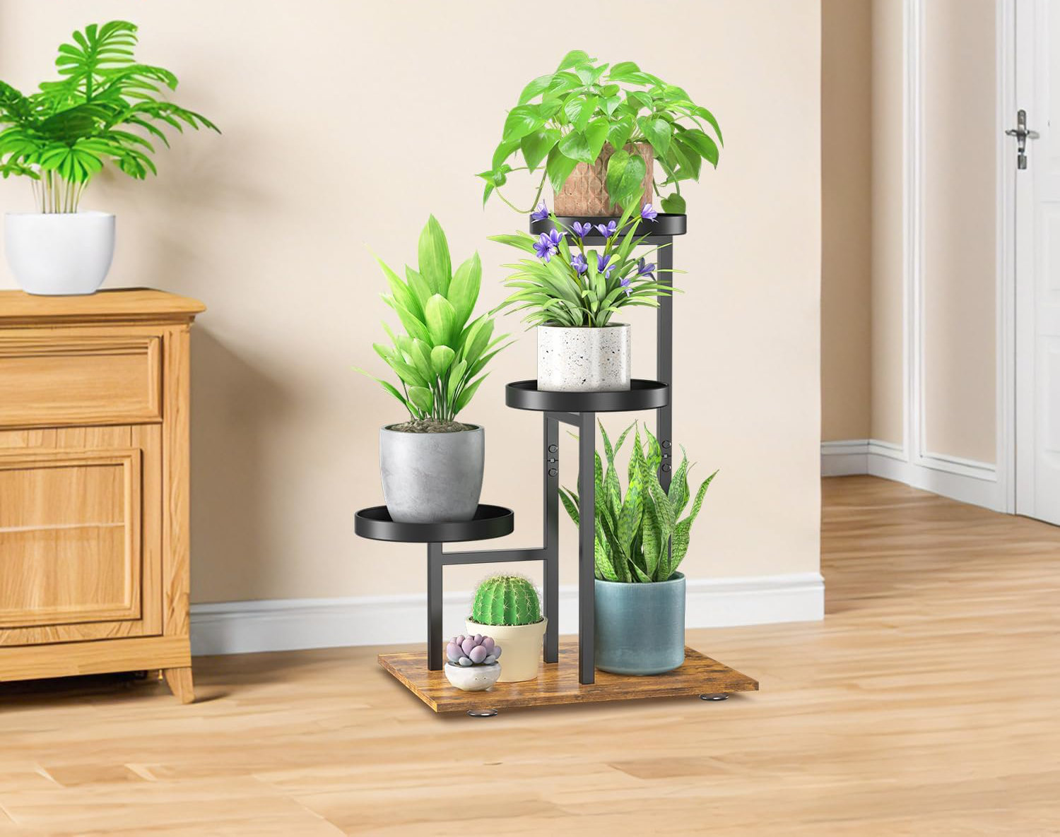 Latitude Run® 3 Tier Plant Stand Indoor Outdoor Heavy Duty Metal And ...