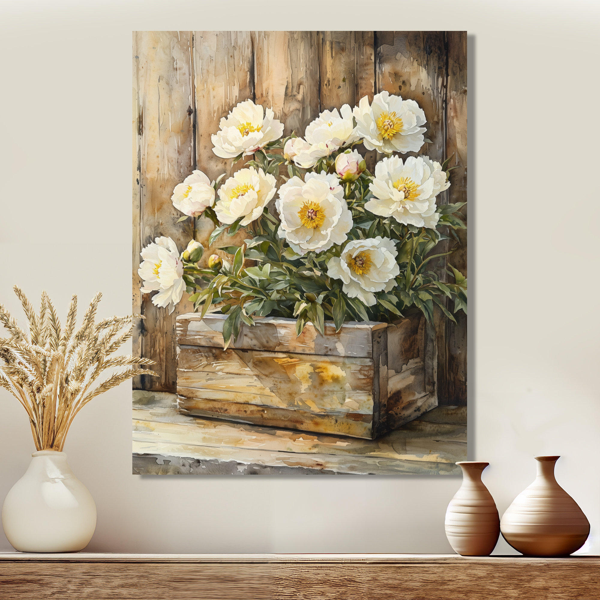 August Grove® Peonies By The Watering Trough IV - Traditional Metal Art ...