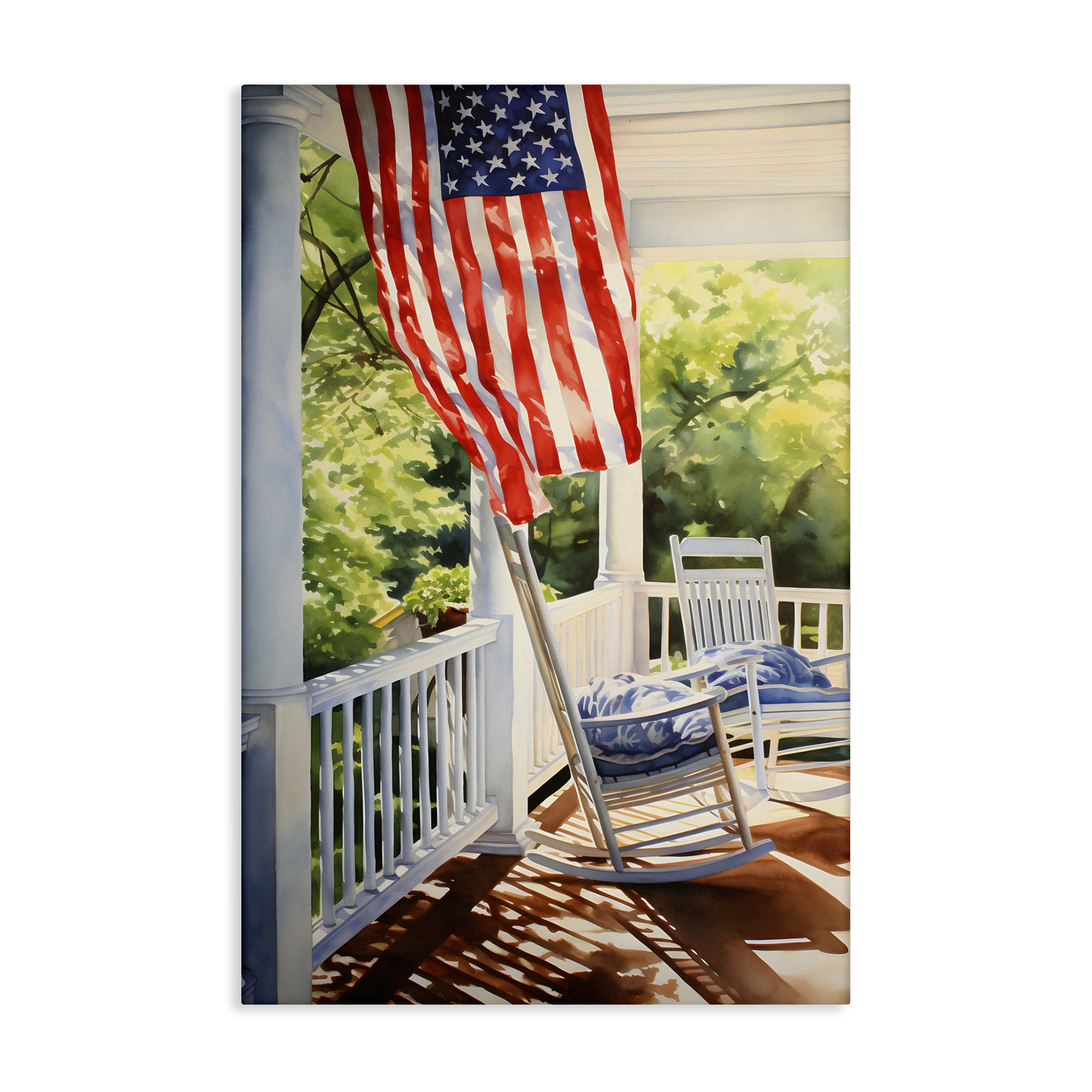 Gracie Oaks Vintage American Porch Canvas Wall Art by Petal Prints ...
