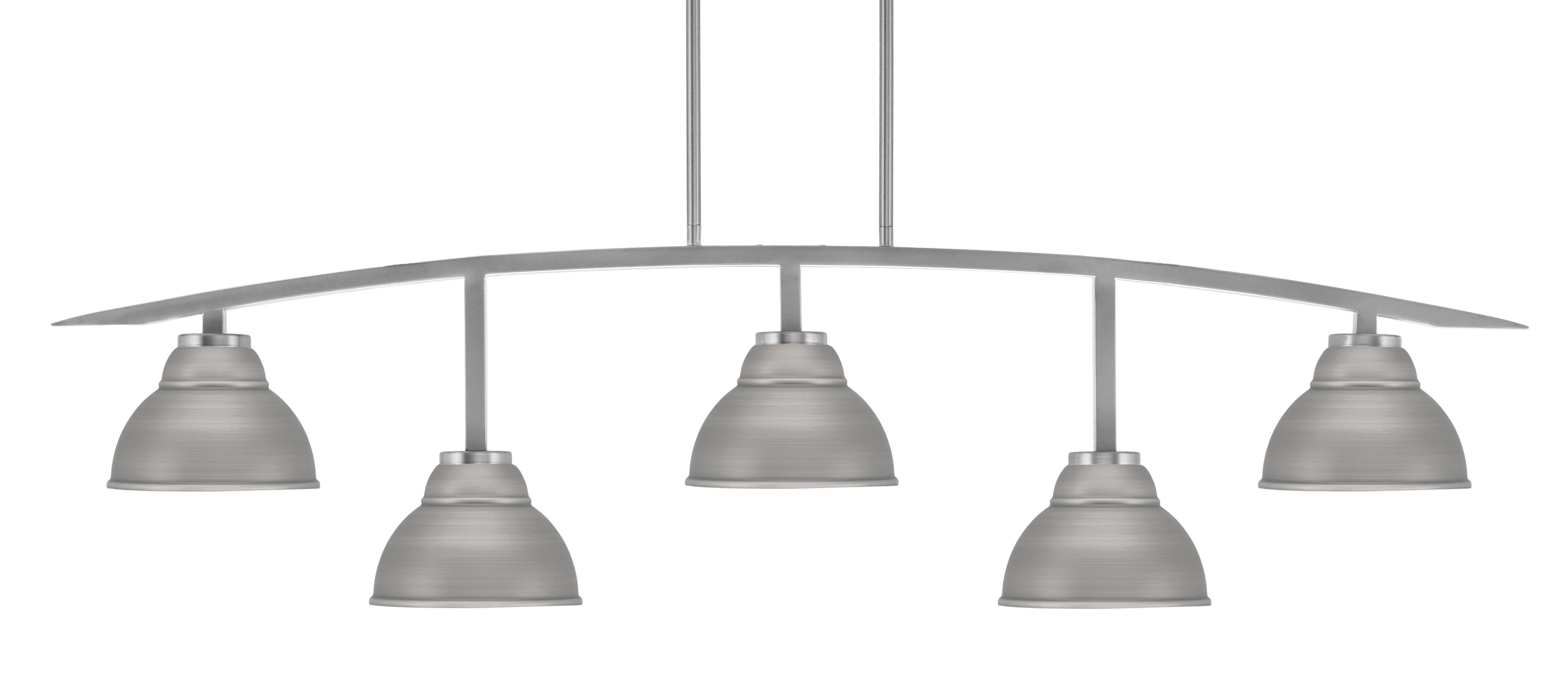 Toltec Lighting Kurve 5 Light Bar Shown In Graphite Finish With 7 ...