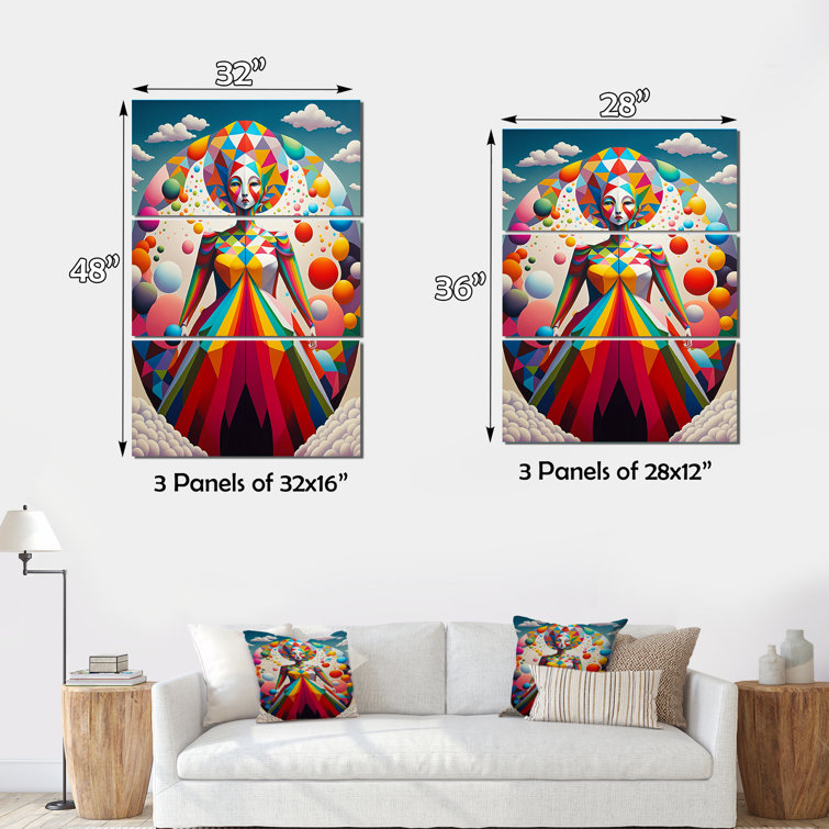 George Oliver Abstract Rainbow Portrait VIII On Canvas 3 Pieces Print ...