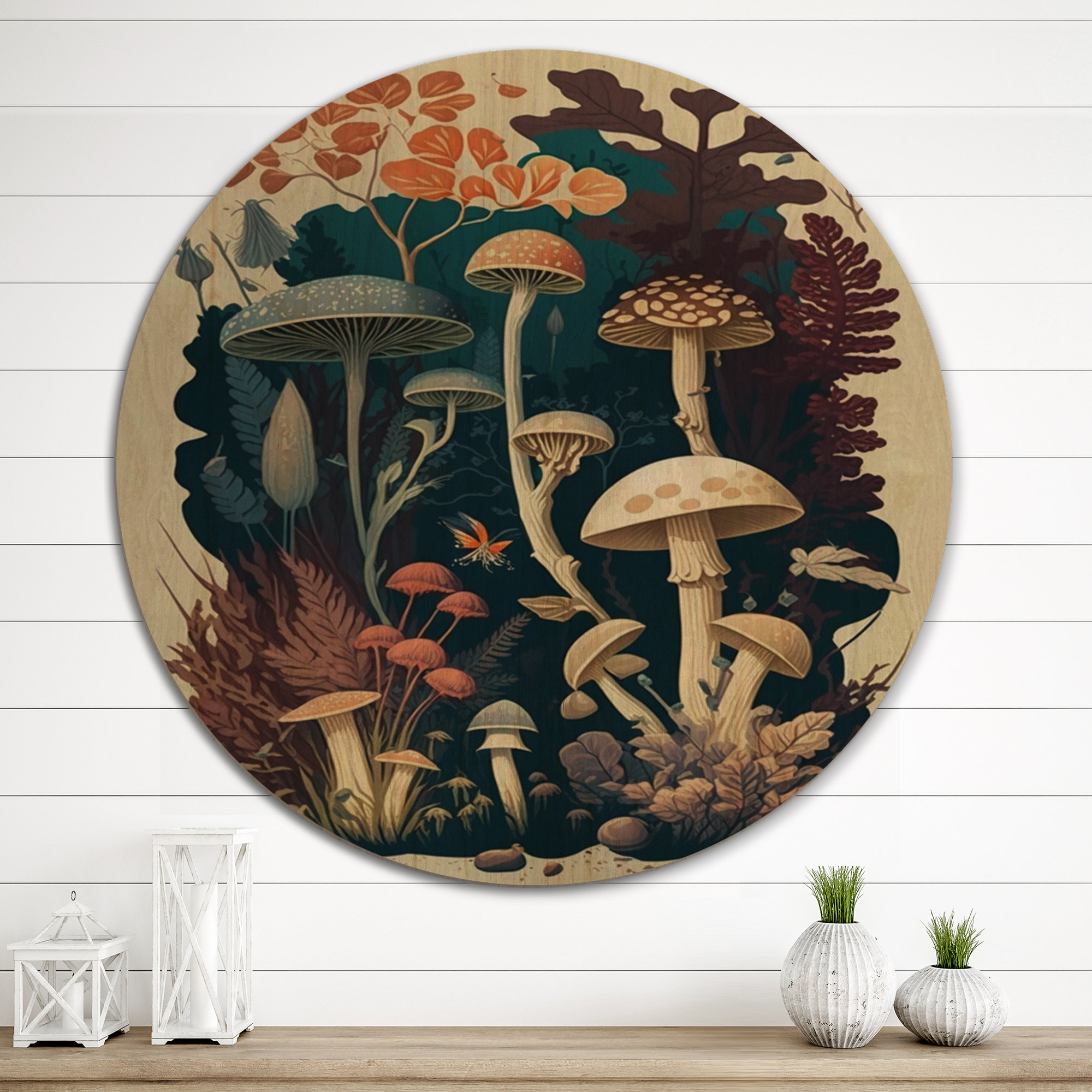 August Grove® Vintage Mushrooms Amanita Muscaria Iv Landscape Forest
