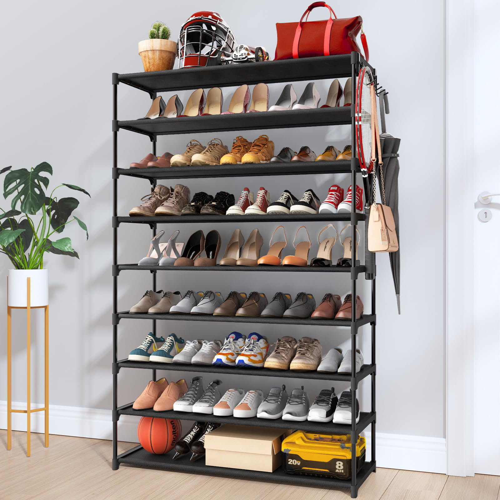 Rebrilliant Premium Non-Woven Shoe Rack Shelf, Shoe Organizer For ...