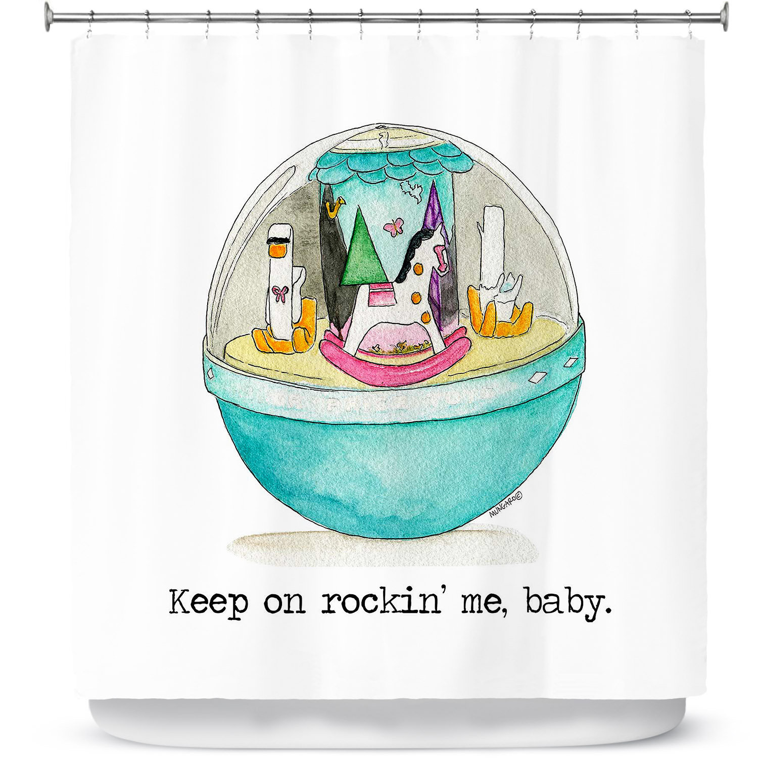 East Urban Home Toys Keep On Rocking Me Baby Single Shower Curtain ...