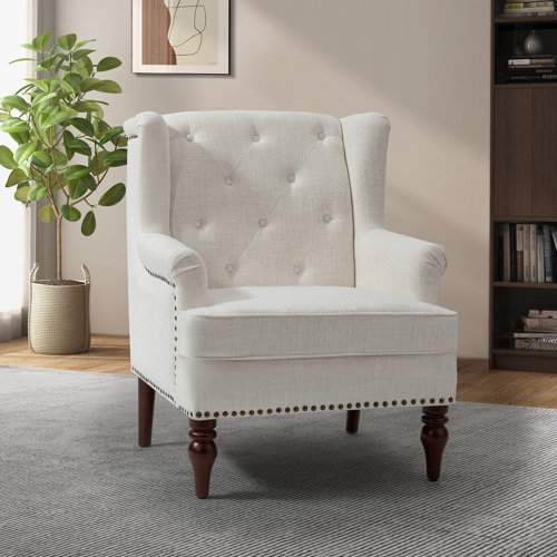 Lark Manor Alexyz 29.5" W Tufted Polyester Wingback Chair & Reviews ...