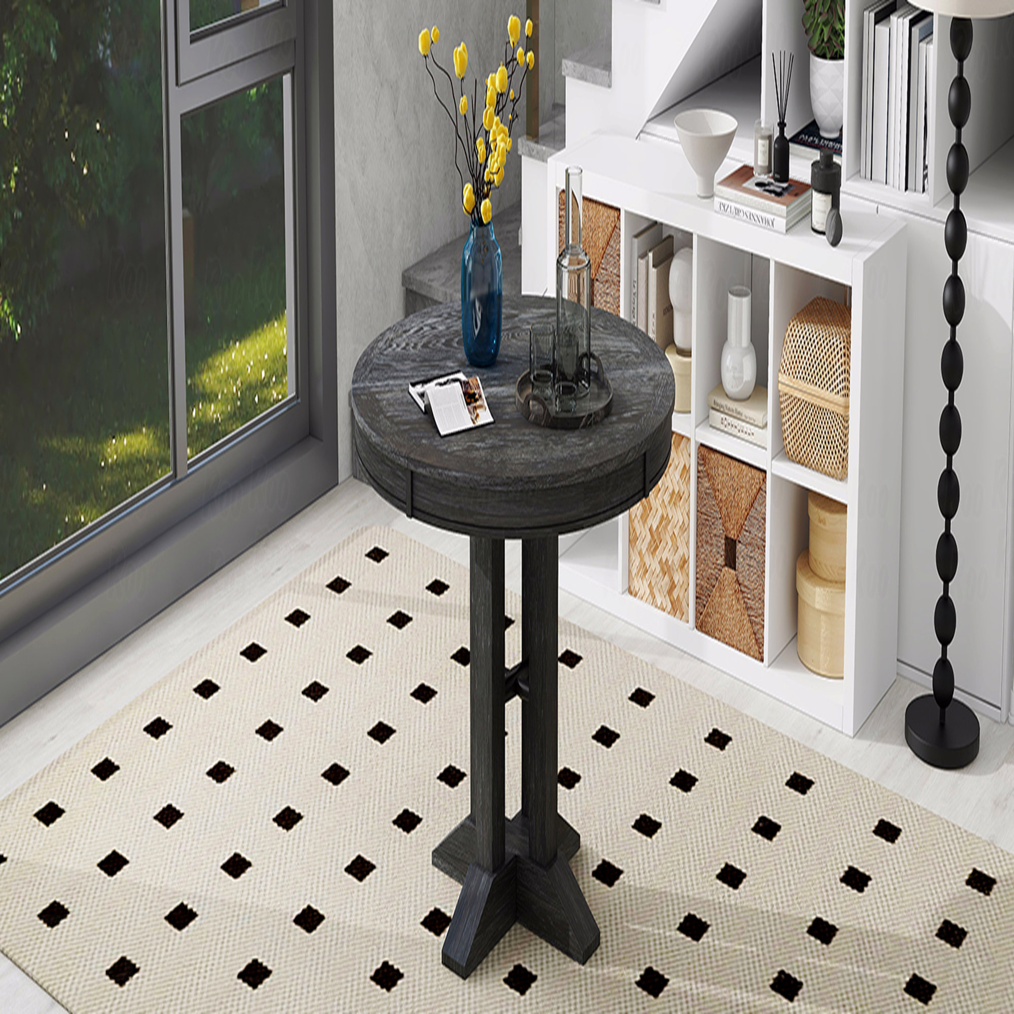 Latitude Run® Farmhouse Extendable Dining Table Round Dining Table ...