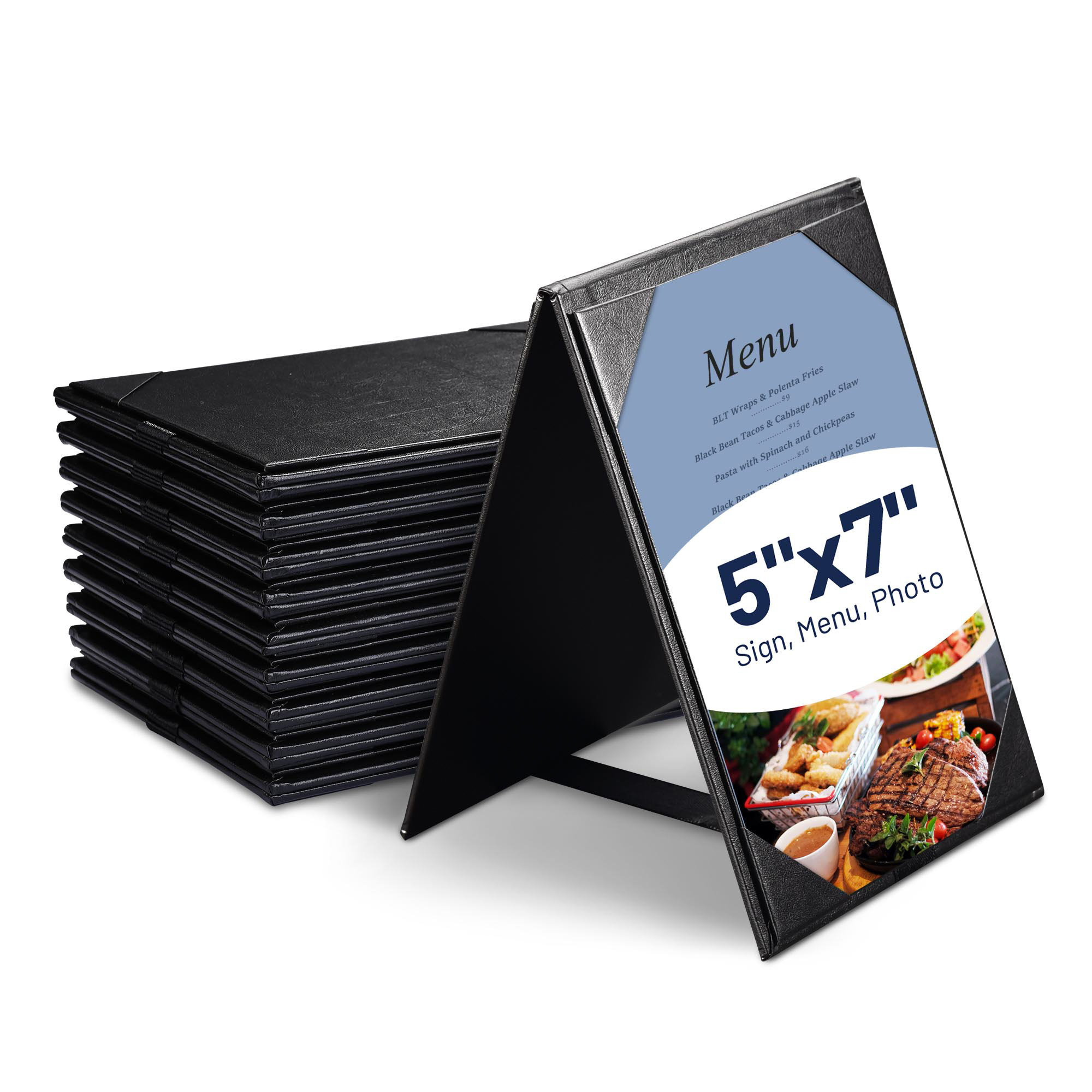 WeChef 10 Pack 5"x7" Double-Sided Menu A-Frame Holder Table Tent ...