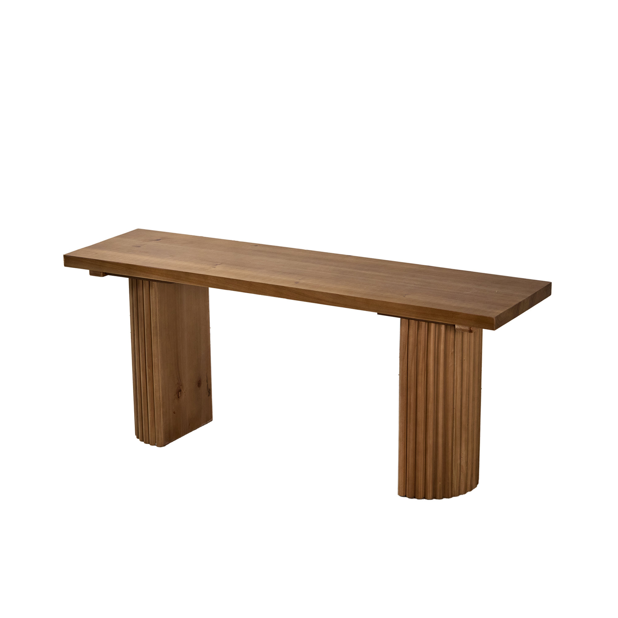 Millwood Pines Gennari Solid Wood Bench with Half-Round Fluted Legs ...