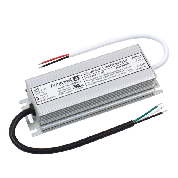 Armacost Lighting Standard Indoor/Outdoor LED Driver 12V DC, 60W ...