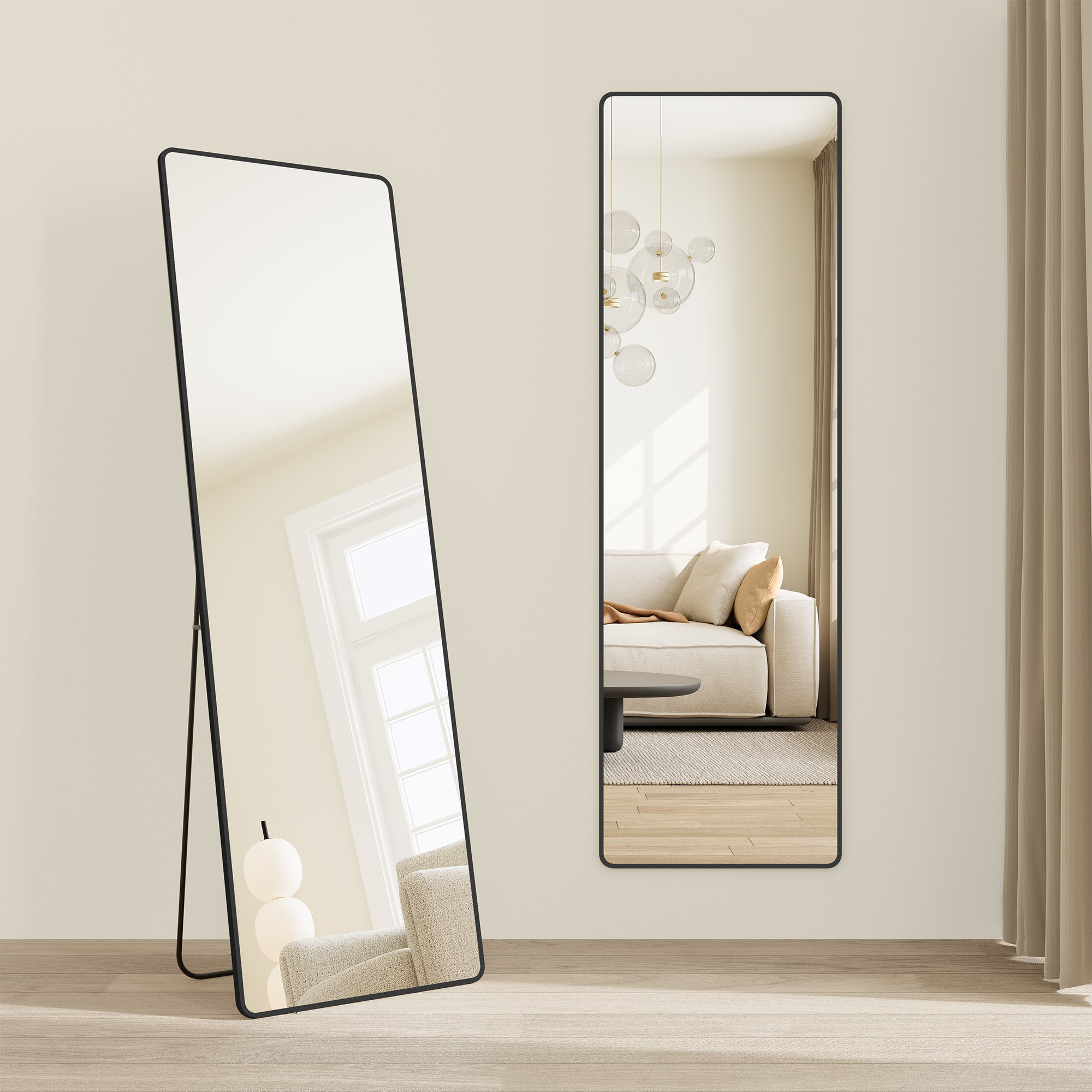 17 Stories 63'' Standing Rectangle Full Body Mirror | Wayfair