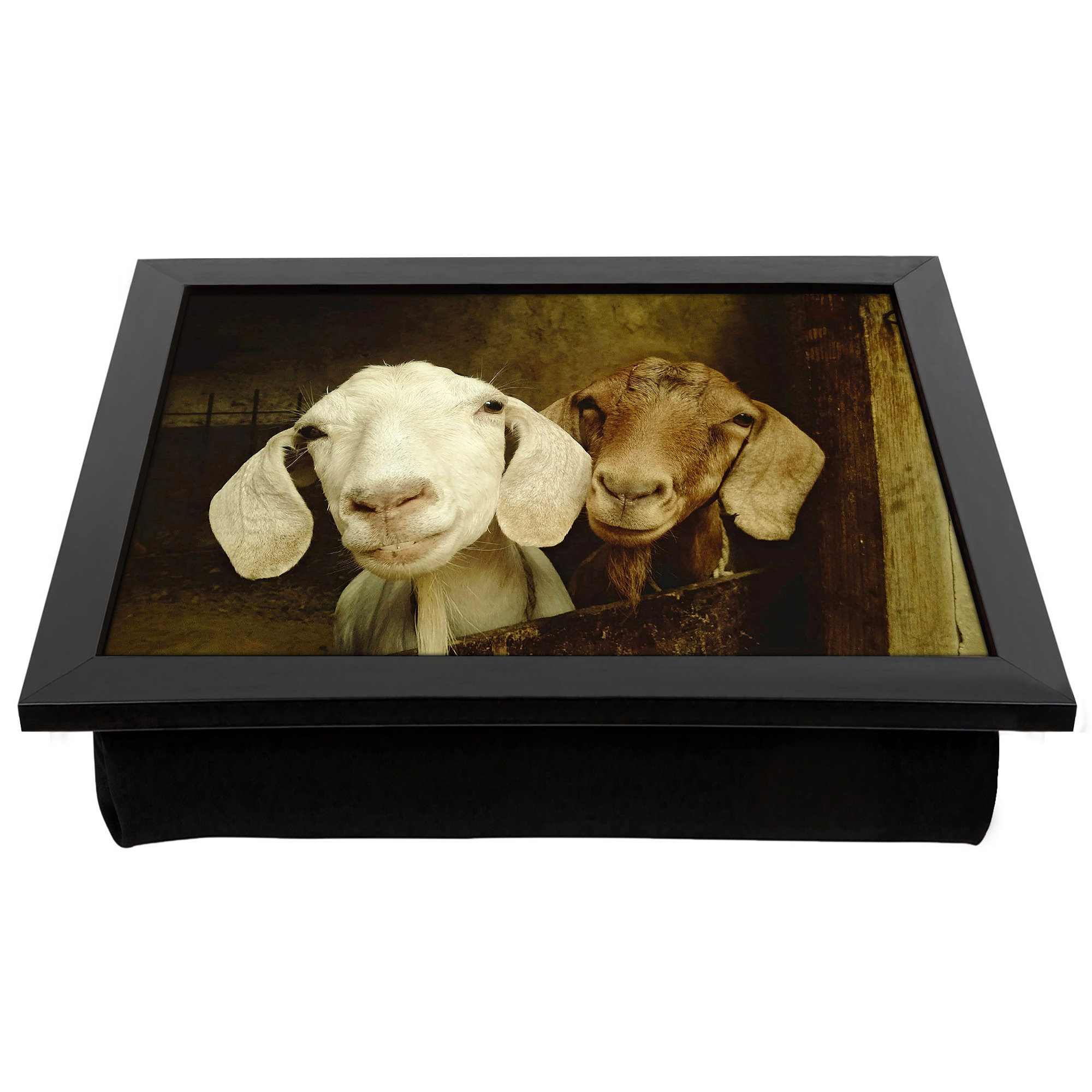 George Oliver Pair Of Goats Lap Tray with Cushion | Wayfair.co.uk
