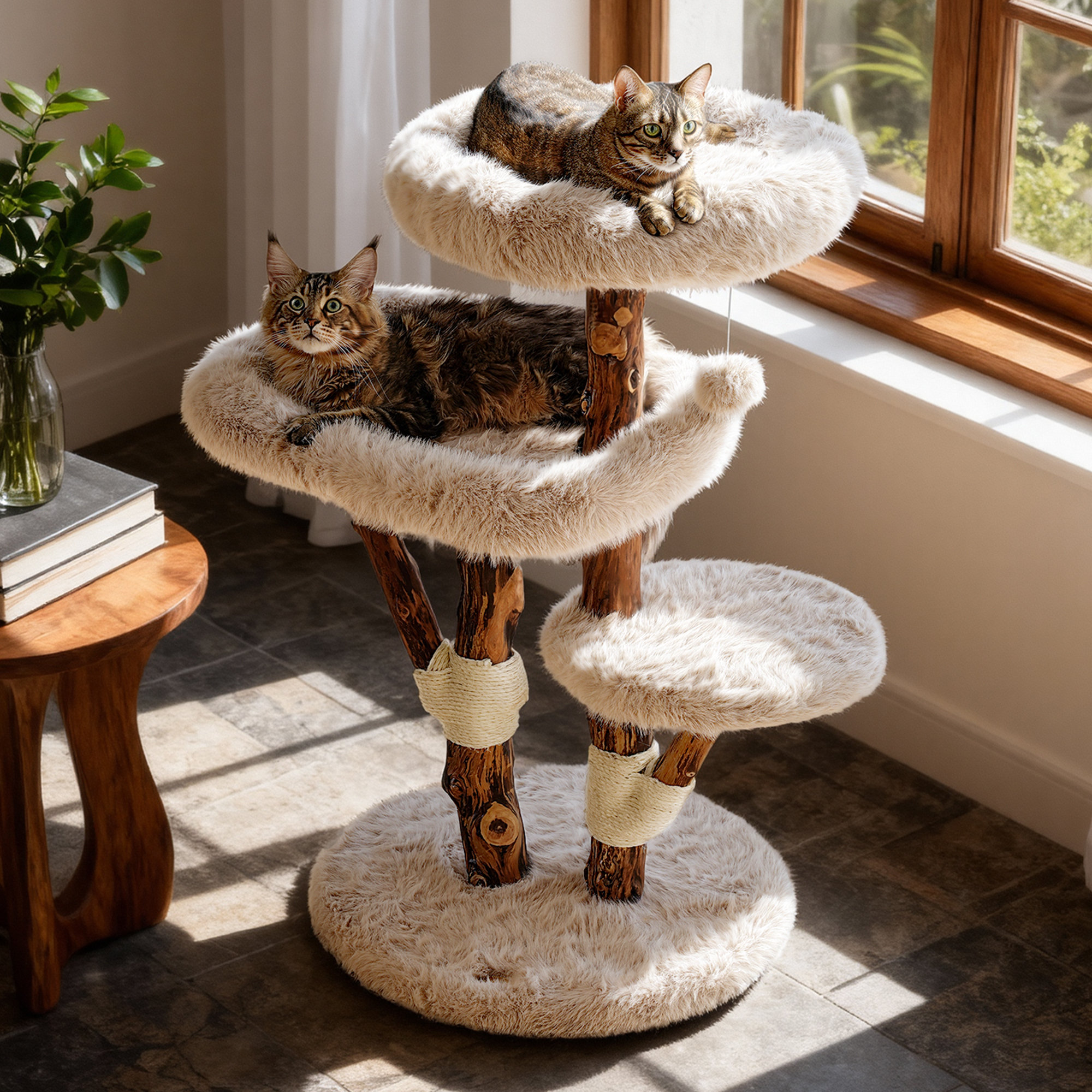 Tucker Murphy Pet™ Modern 44.5"H Unique Solid Wood Cat Tree for Big ...