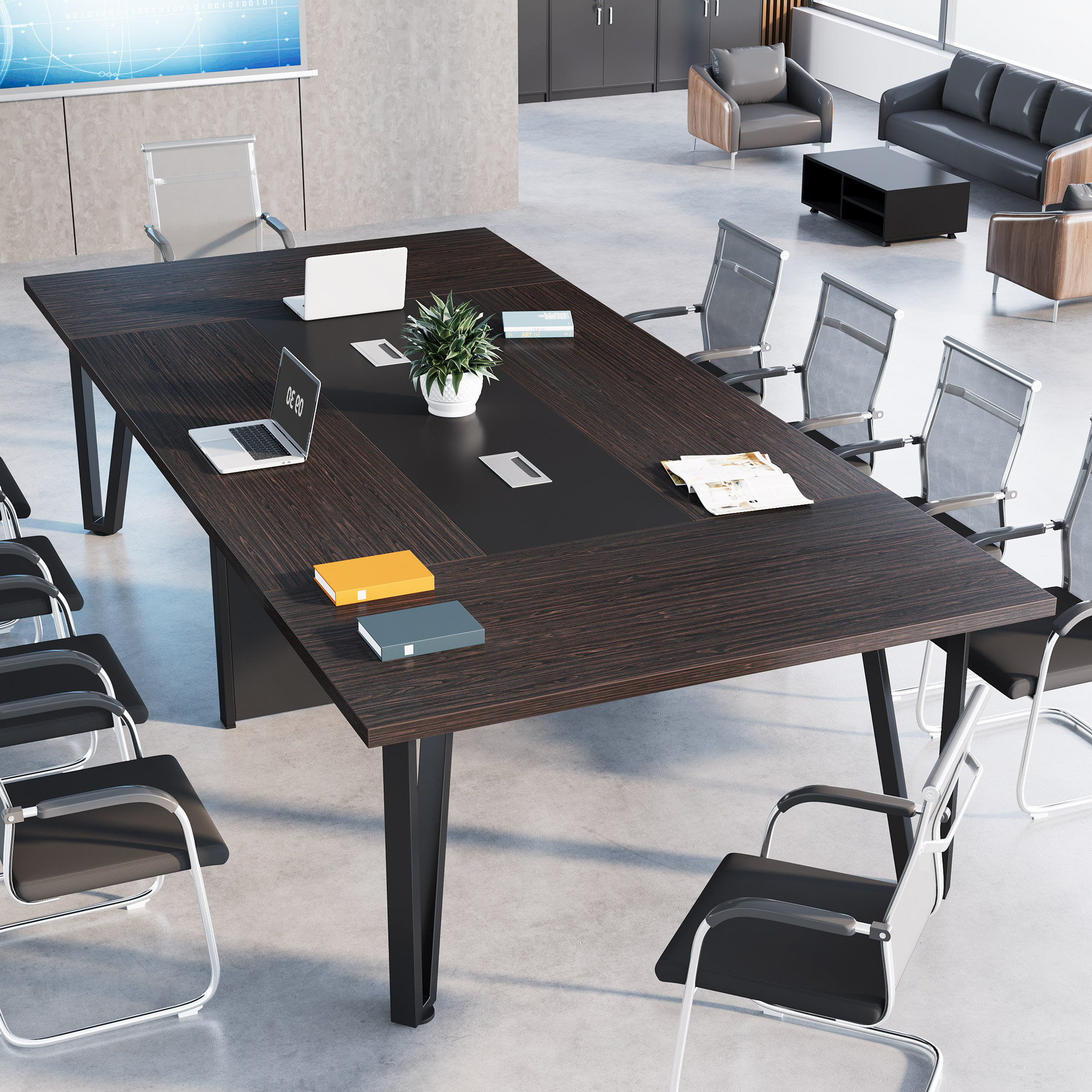 Inbox Zero 8FT Conference Table, Large Conference Room Meeting Seminar ...