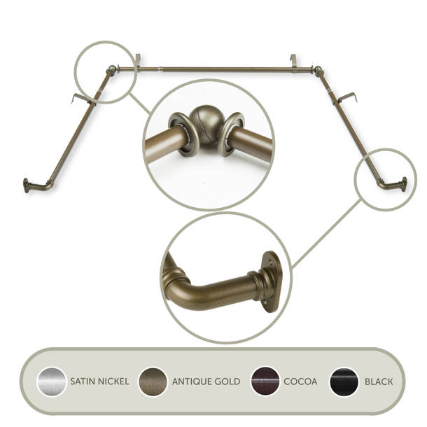 Winston Porter Leavy Adjustable 0.625'' Diameter Bay Window Single ...