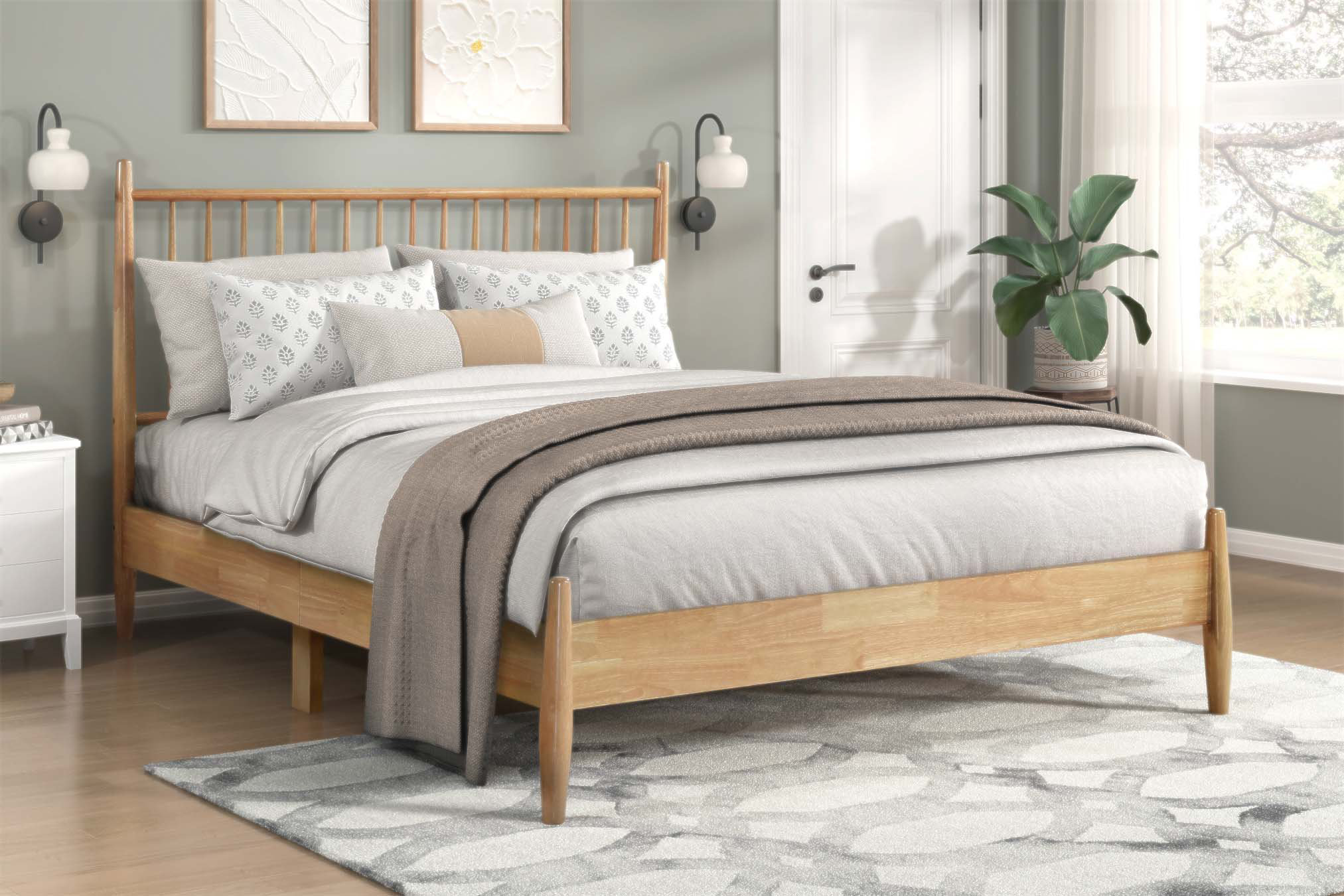 Lark Manor™ Elegant Queen Bed With Sturdy Frame And Smooth Finish For ...