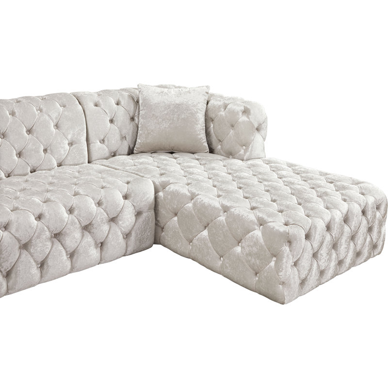 House of Hampton® Dymone Velvet Sectional | Wayfair