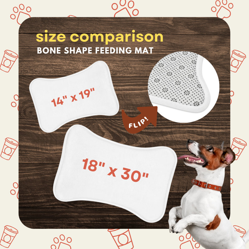 MentionedYou Pastel Blossom Art - 1 Piece Bone Shape Feeding Mat | Wayfair