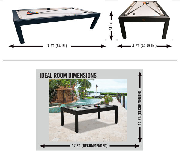 Panama Jack Billiard Panama Jack Outdoor 7' Pool Table with Leg ...