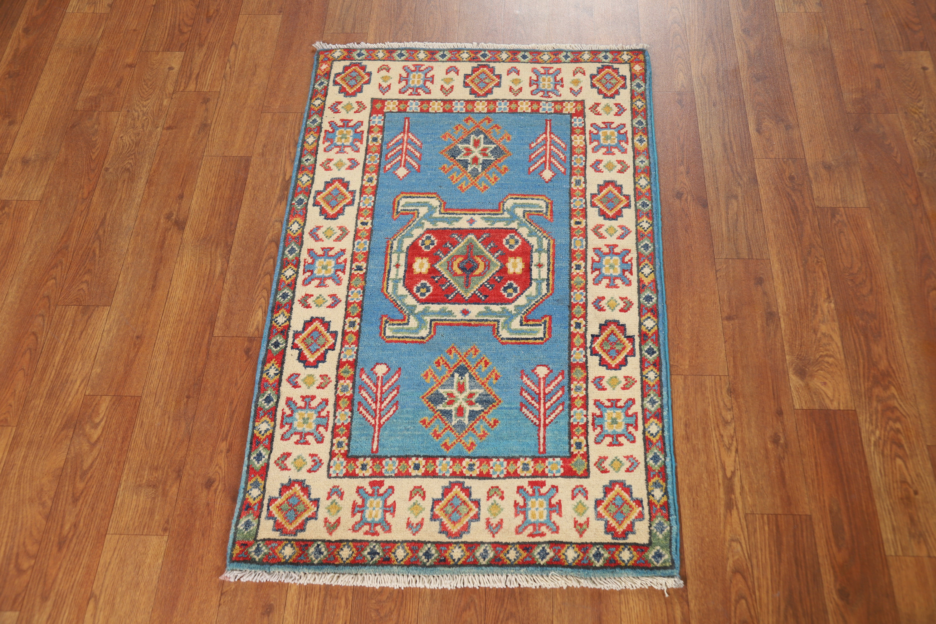 Bungalow Rose Traditional Blue Kazak Oriental Foyer Rug 2x3 | Wayfair
