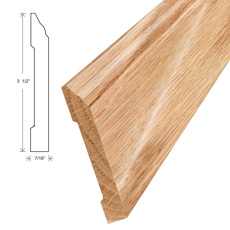 Artistic Finishes 0.44" x 3.5" x 94" Red Oak Wall Base | Wayfair