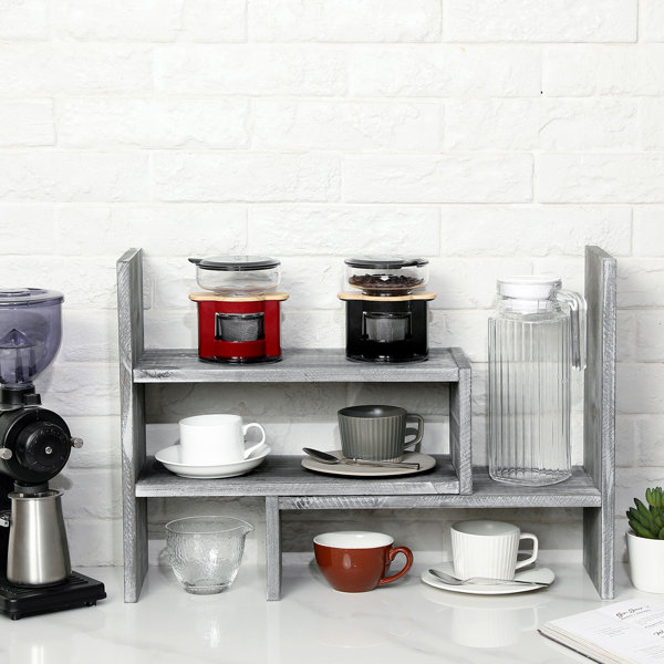 Gracie Oaks Deanda Kitchen Wood Organizer Shelving Rack Helper Shelf ...