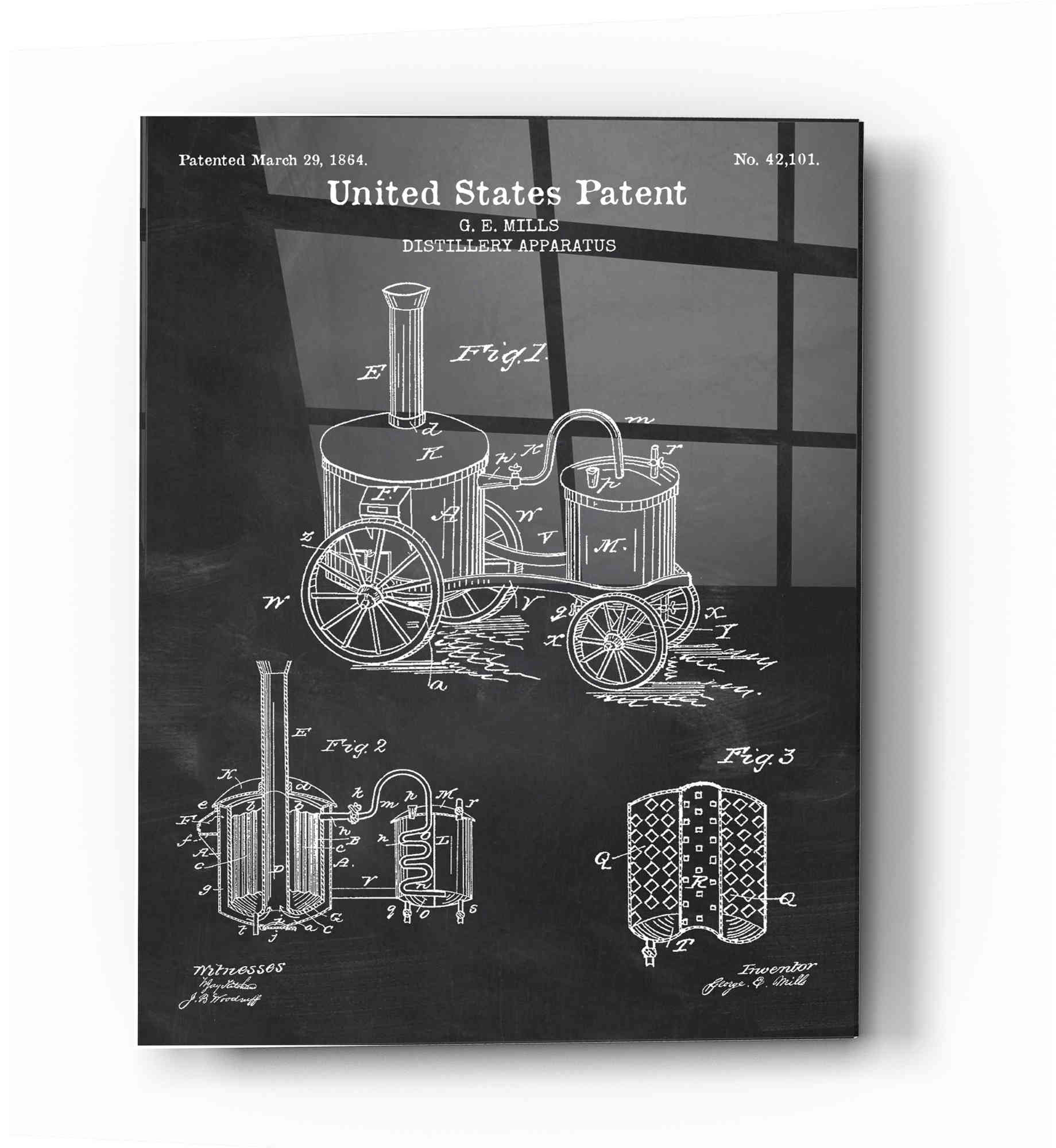 17 Stories Distillery Apparatus Blueprint Patent Chalkboard - Unframed ...