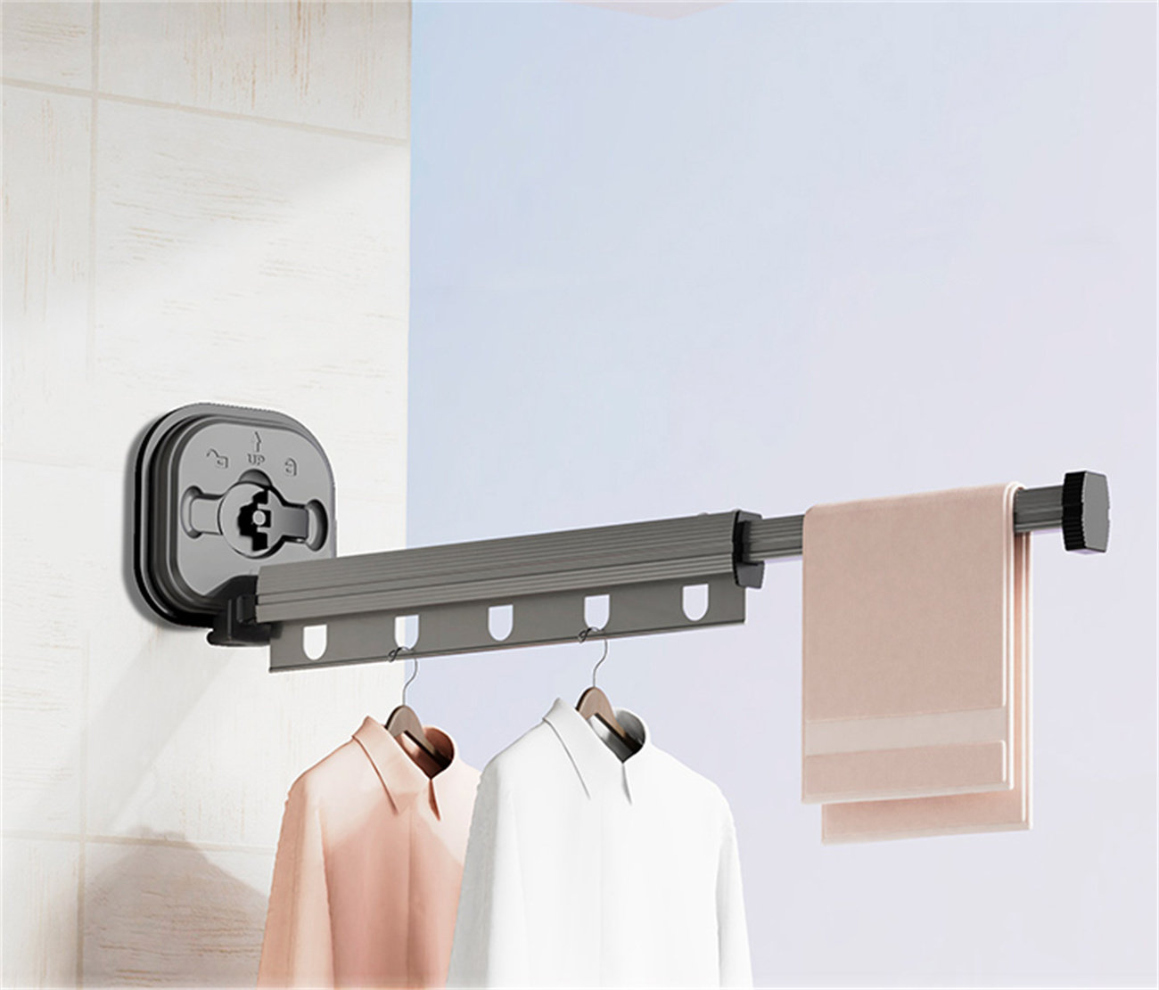 Rebrilliant Suction Cup Invisible Folding Clothes Rack | Wayfair