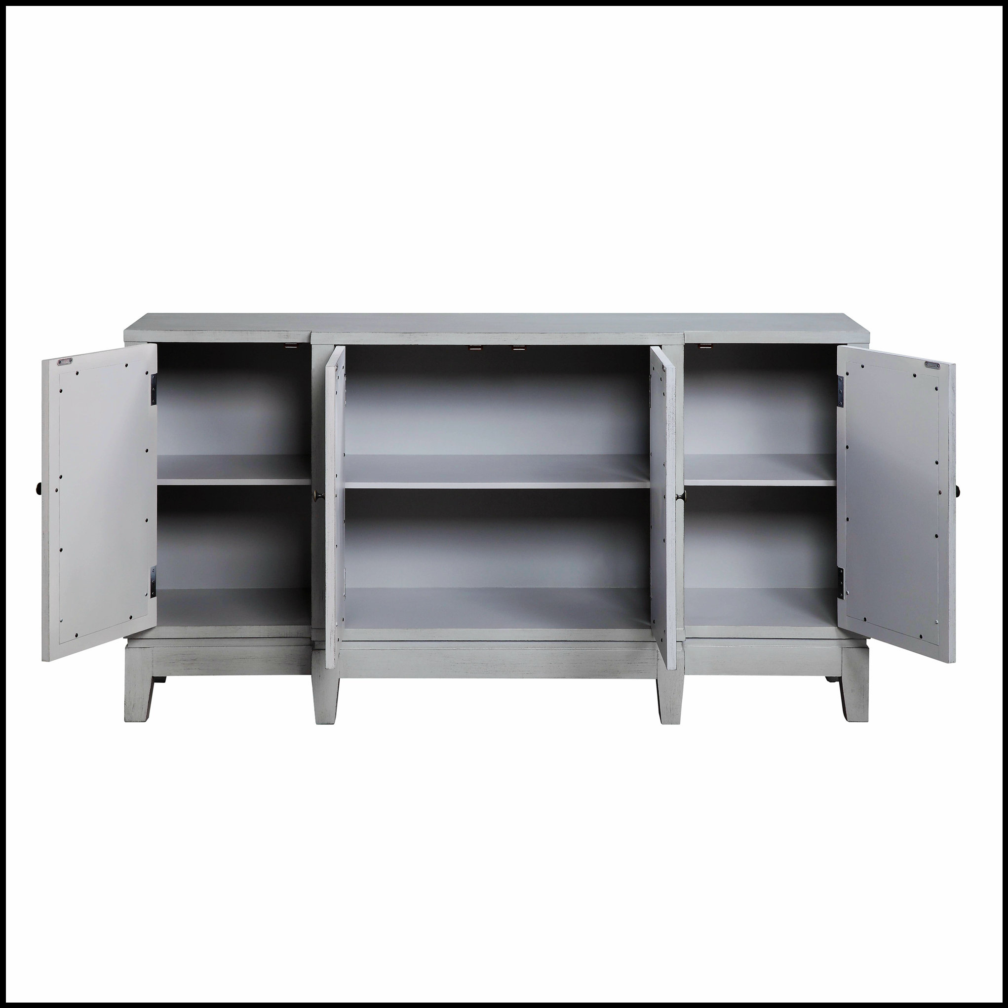 Wildon Home® Magdi Antique Gray Finish Console Cabinet with Spacious ...