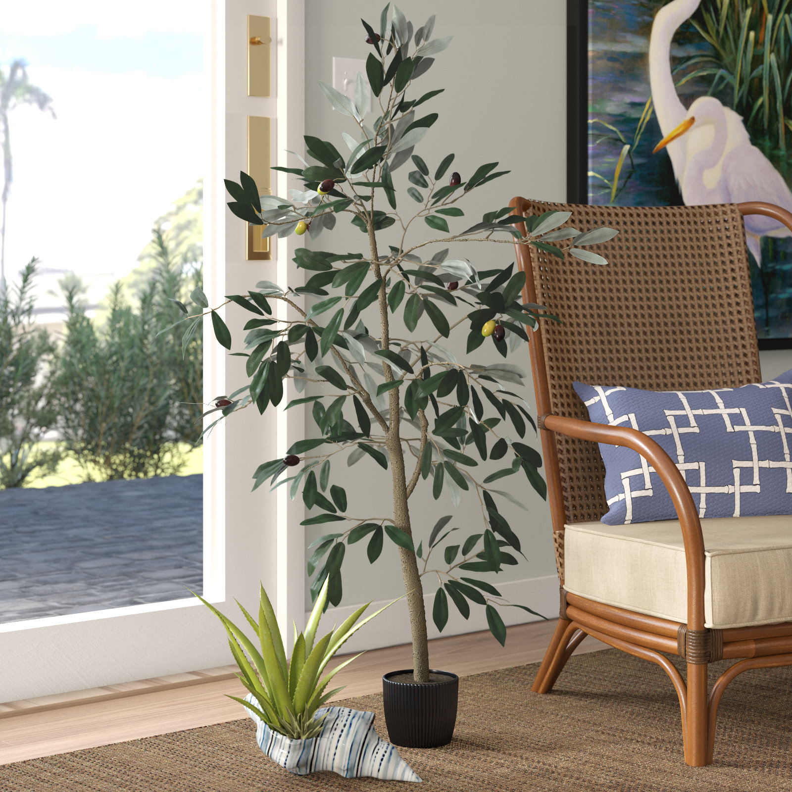 Lark Manor™ Avinoam 4' Artificial Potted Olive Tree & Reviews | Wayfair