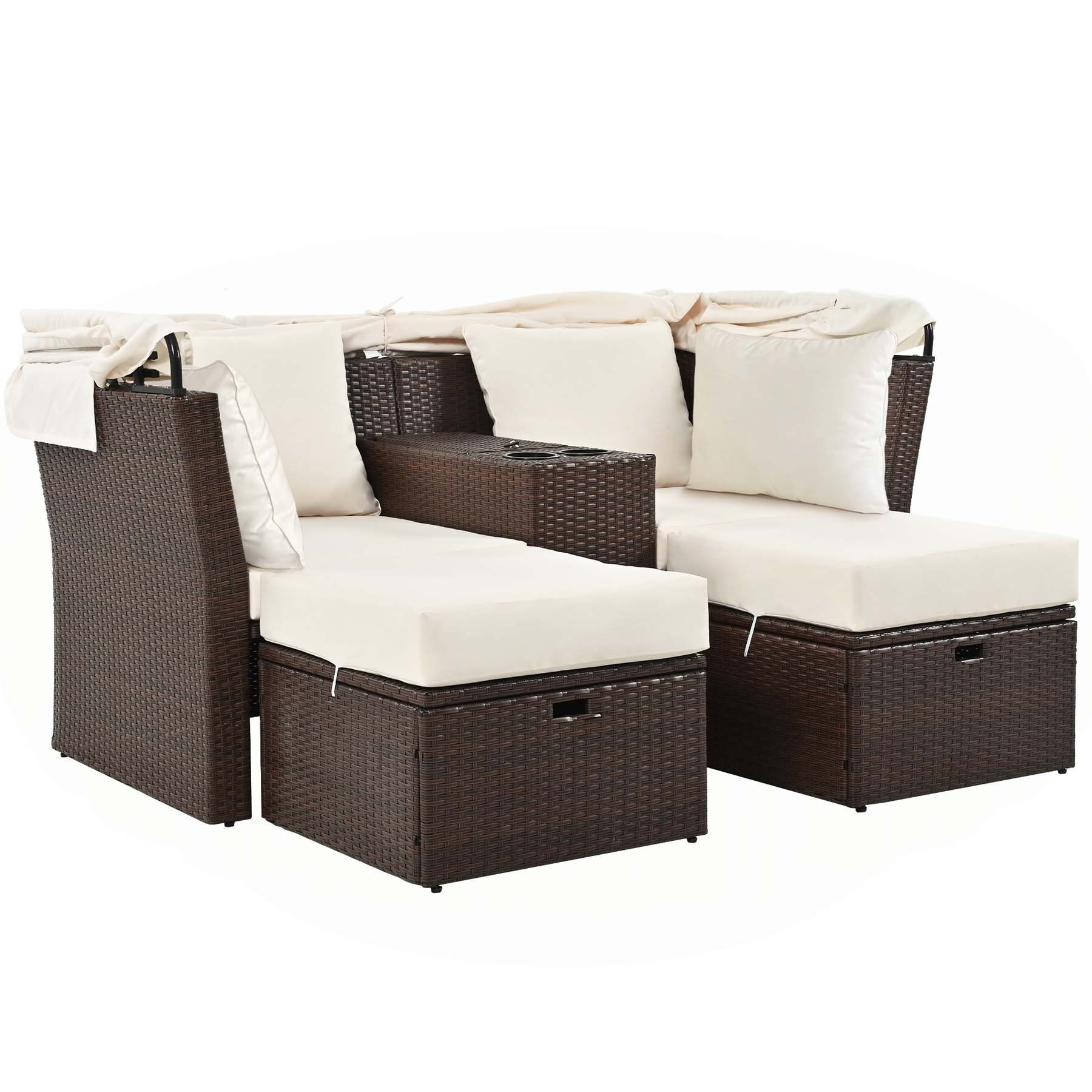 Bay Isle Home™ Versatile Outdoor Patio Daybed Set with Foldable Awning ...