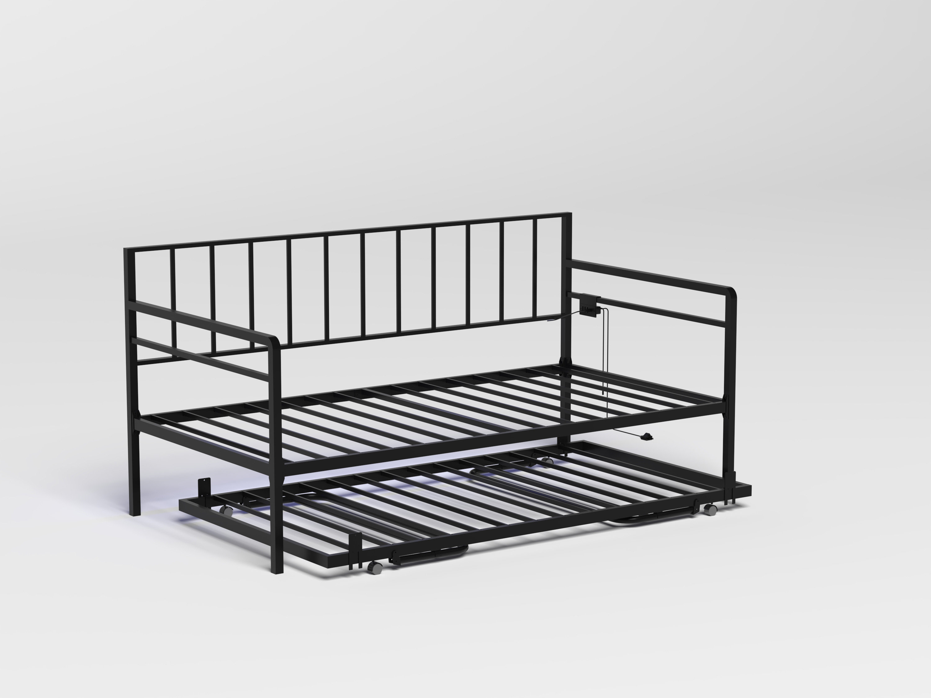 Hokku Designs Height Adjustable Day Bed Frame with Trundle | Wayfair