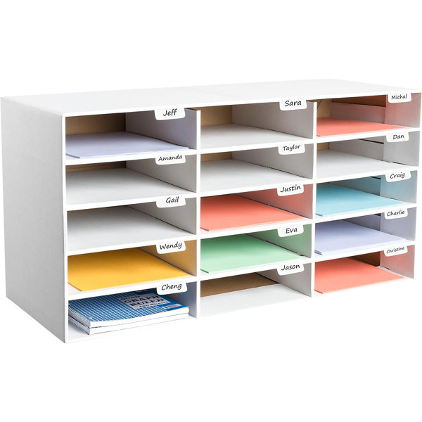 AdirOffice Manufactured Wood 15 Compartment Mailroom Organizer ...