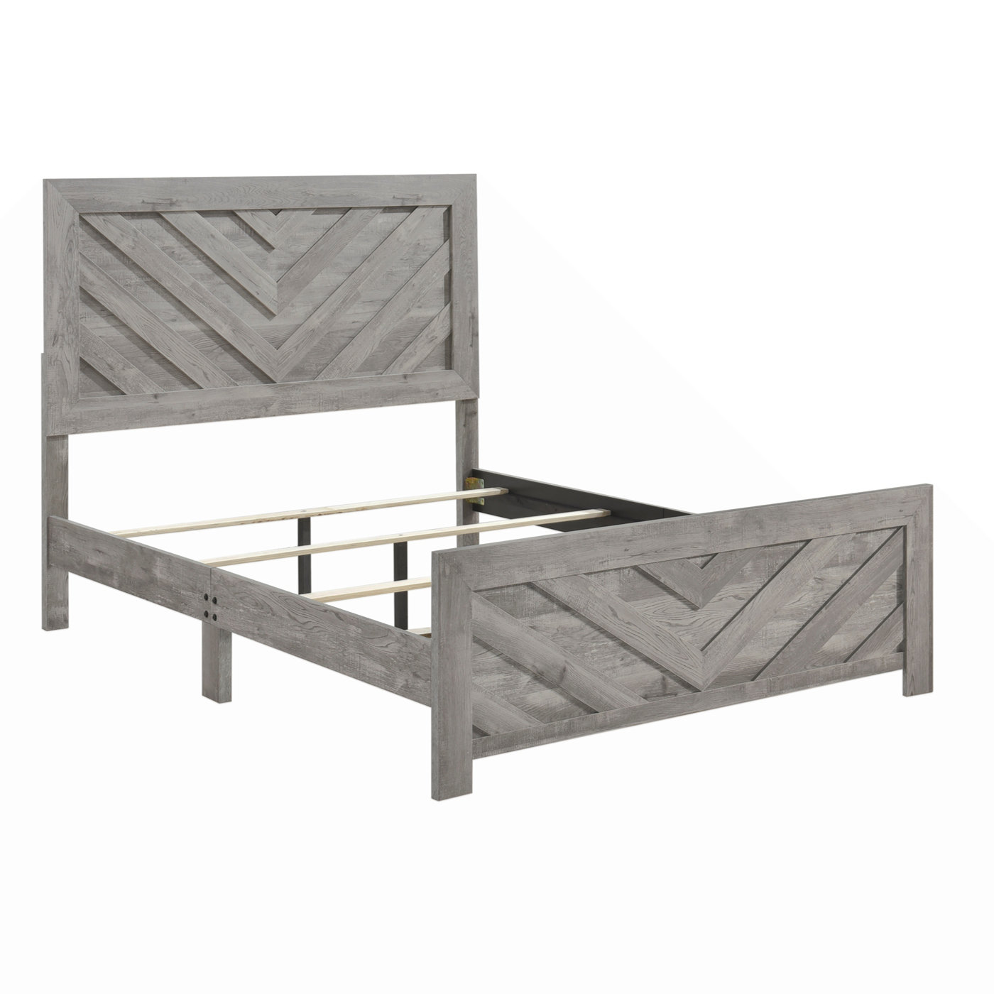 Gracie Oaks Contemporary Rustic Finish Panel Bed Wooden Furniture ...