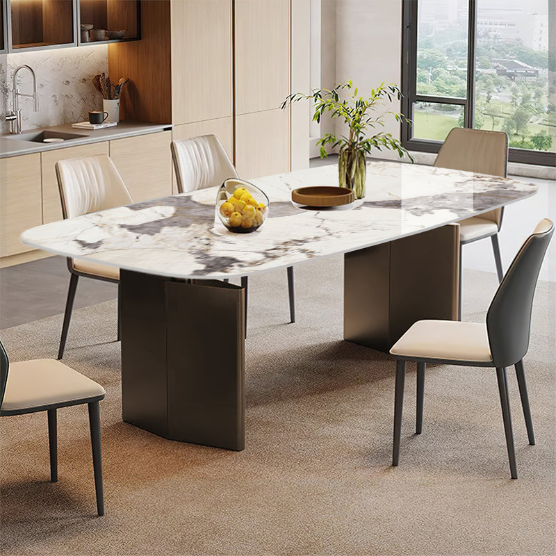 Orren Ellis Deyana Modern Rectangular Sintered Stone Dining Table ...